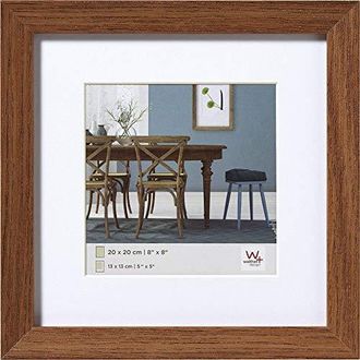 Walther Design Cadre Photo chêne foncé 40 x 40 cm avec Passe-Partout, Cadre en Bois Fiorito EF440P