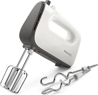 Philips Domestic Appliances HR3741/00 Handmixer, 450 W, 5 Geschwindigkeiten plus Turbo,21.41 x 20.8 x 11.4 cm, weiß/schwarz