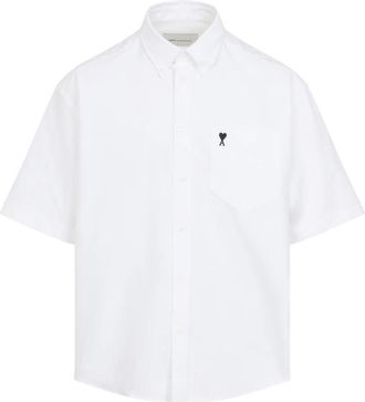 Ami Homme, Chemises, Blanc, Taille: 2XL Boxy Short Sleeve Shirt