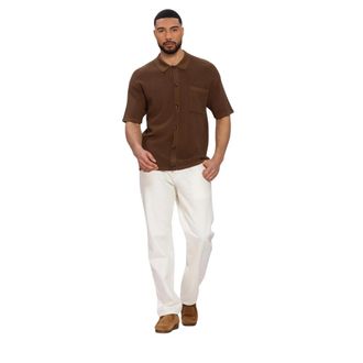 Anerkjendt Akvilhelm Needle Rib SS Knit Polo - - Shirts - Herren - Braun - XL