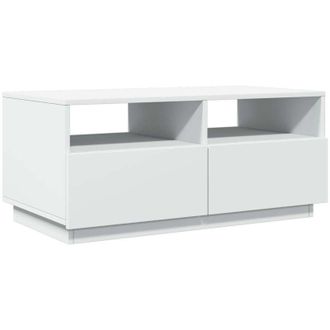 vidaXL Couchtisch mit LED-Leuchten Wei&szlig; 90x49x40 cm - Vidaxl