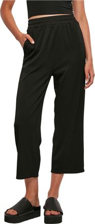 Urban Classics Damen Hose Ladies Straight Leg Rib Interlock Culotte Black XXL