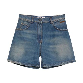 Msgm Denim Bermuda Shorts 5-Pocket Stil - - Shorts - Damen - Blau - M