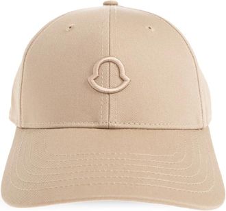 Moncler Femme, Accessoires, Beige, Taille: ONE Size Logo Cotton Gabardine Baseball Cap
