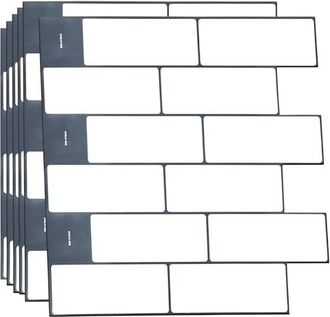 Walplus 36 Stück 30.5x15.4cm Londoner Minimalist Brillantweiß Weiß 3D-Fliesenaufkleber Abziehen und Aufkleben Backsplash Abziehbilder Startseite Dekore Aufkan