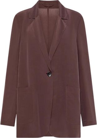 Seventy Femme, Vestes, Brun, Taille: 46 FR Giacca monopetto in seta viscosa lavata