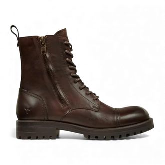 Windsor Smith Windsorsmith Herren-Milit&auml;rstiefel aus kastanienbraunem Leder - Willem