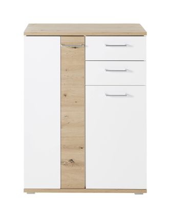 M&ouml;belando Schuhschrank >SIGNO II< (BxHxT: 80x106x38 cm) in Artisan/Wei&szlig; aus MDF