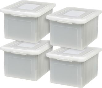 Iris Iris USA Letter/Legal File Tote Box, 4 St&uuml;ck, BPA-freier Kunststoff, Aufbewahrungsbeh&auml;lter mit robustem und sicherem Verriegelungsdeckel, stapelbar un
