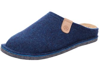 Rohde Damen Pantoffel Hausschuh Softfilz Decksohle Leder bequem Lucca-D 6820, Gr&ouml;&szlig;e:41 EU, Farbe:Blau