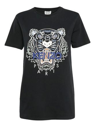 Kenzo t-shirt en coton &agrave; imprim&eacute; tigre - Noir