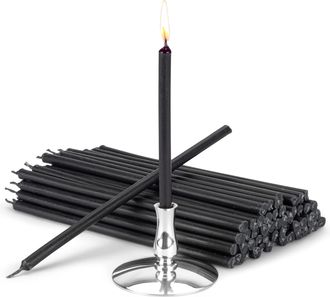 NKlaus Kerzenhalter mit 200g Altarkerzen schwarz Tropffrei L 15cm Paraffinwachs 40022