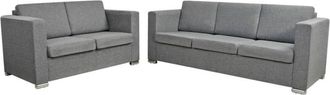 vidaXL Vidaxl - Zweiteilige Sofagarnitur Stoff Hellgrau