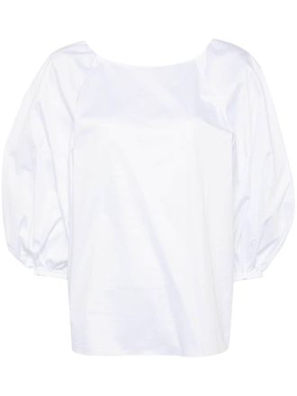 Carolina Herrera blouse &agrave; encolure bateau - Blanc