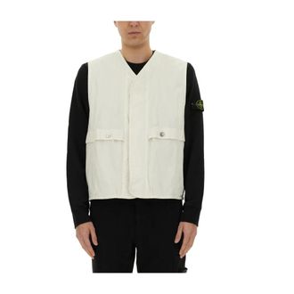 Stone Island Homme, Vestes, Beige, Taille: XL Cotton Ripstop Vest
