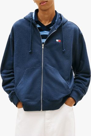 Tommy Hilfiger Sweat &agrave; capuche zipp&eacute; en coton m&eacute;lang&eacute;