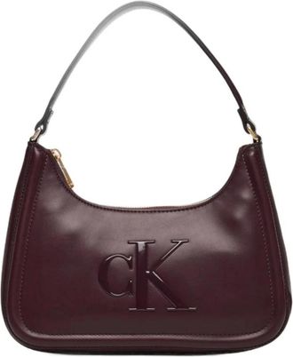 Calvin Klein Femme, Sacs, Rouge, Taille: ONE Size Sac &agrave; main avec fermeture &eacute;clair et poche int&eacute;rieure