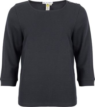 Roadsign Damen Langarmshirt Longsleeve mit Struktur-Design & feinem Detailspiel anthrazit, 2XL