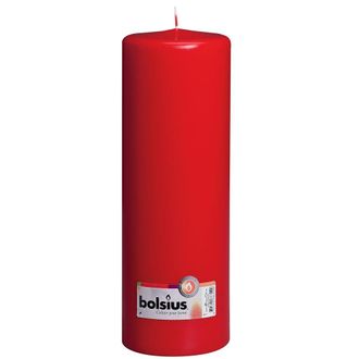 Bolsius 4 Stumpenkerzen 300/100, Rot, Unparf&uuml;miert