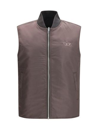 Diesel Mens Gilet W-Type-D1 Brown Polyamide Jacket
