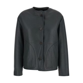 Arma Femme, Vestes, Vert, Taille: 38 FR Manteau Vert Merinillo Alba Nappa