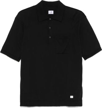 C.P. Company Poloshirt mit Logo-Patch - Schwarz
