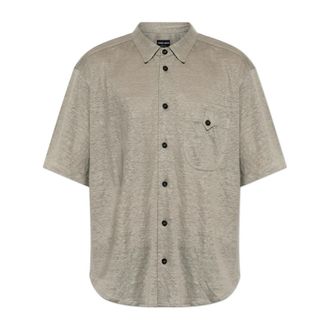 Giorgio Armani Leinenhemd mit Tasche - - Shirts - Herren - Beige - L