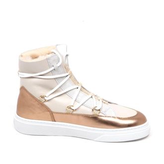 Hogan Elfenbein/Bronze Eco Pelz/Leder Schuh - - Shoes - Damen - Wei&szlig; - 35 EU