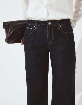 NA-KD Lane - Jean &agrave; taille basse - Brut-Bleu