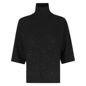 Seventy Pull &agrave; col roul&eacute; &agrave; sequins - Femme - Pulls - Noir - Taille: 36 FR