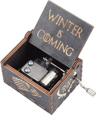 Generic Bo&icirc;te &agrave; musique en bois sculpt&eacute; &agrave; la main pour d&eacute;coration dint&eacute;rieur (noir)