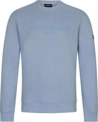Cavallaro Homme, Sweatshirts et sweats à capuche, Bleu, Taille: L Enego R Neck Sweat