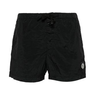 Stone Island Homme, Maillots de bain, Noir, Taille: XL Compass Patch Swim Shorts