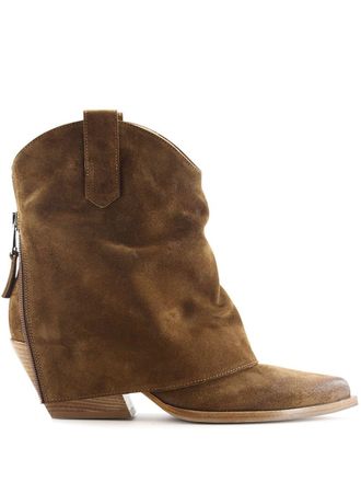 Notabene bottines Zorro 60 mm en daim - Marron