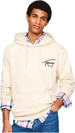 Tommy Jeans Homme, Sweatshirts et sweats &agrave; capuche, Beige, Taille: M Sweat &agrave; Capuche - Beige, Logo Imprim&eacute;