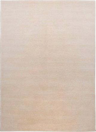 THEKO Nachhaltiger, handgekn&uuml;pfter Luxus Naturteppich aus 100% ungef&auml;rbter Schurwolle mit Wollsiegel | 70 x 140 cm; Farbe: Wei&szlig; | Florrf&auml;den: ca. 52000 | Na