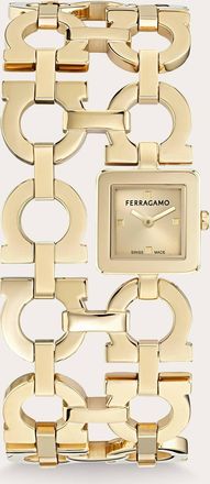 Ferragamo Damen Double Gancini Uhr Gold