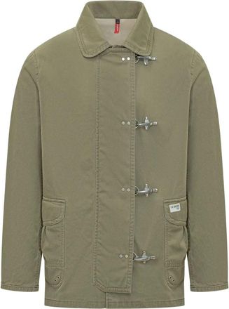 Fay Homme, Vestes, Vert, Taille: S Veste &agrave; Col Bascule