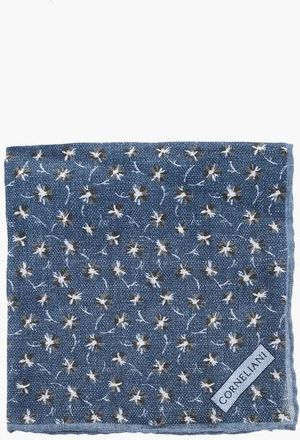 Corneliani Floral Patterned Linen Pocket Square size Unica