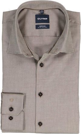 Olymp Herren Hemden braun Baumwoll-Stretch