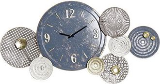 DKD Home Decor Wanduhr, Blau, Estándar