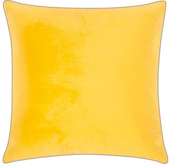 Pad Elegance - Samt Kissen, Zierkissen, Kissenh&uuml;lle - 50 x 50 cm - Farbe: Yellow gelb - Ohne F&uuml;llung