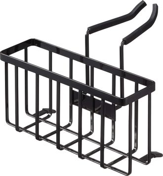 Yamazaki Tableware Yamazaki 5640 Tower H&auml;ngender Sp&uuml;lbecken-Organizer, schwarz, Stahl/Silikon, minimalistisch, 20.3 x 18.5 x 14 cm