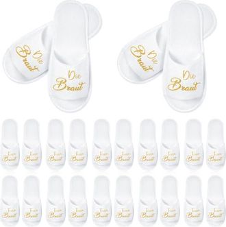 Satinior 12 Paires Pantoufles pour Mariage Die Braut et Team Braut Pantoufles de Spa sans Orteils Taille Unique Pantoufles JGA Accessoires de Fête de Poule pou