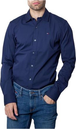 Tommy Hilfiger Chemise &agrave; manches longues coupe classique - Homme - Chemises - Bleu - Taille: XS