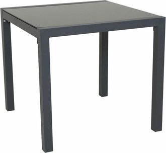 SVITA Svita - Table de jardin en aluminium avec plateau en verre Table de balcon Meuble de jardin gris