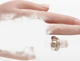 Bulgari Serpenti Viper diamond and mother-of-pearl ring - Gold