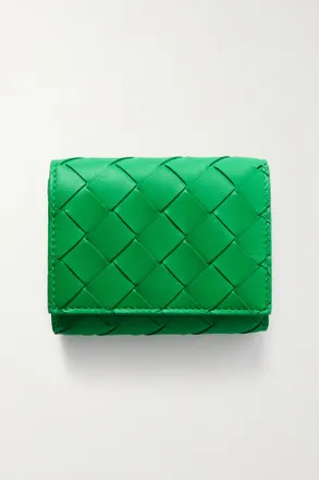 Bottega Veneta Portemonnaie Aus Intrecciato-leder - Grün