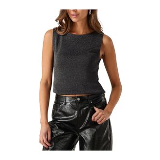Modstr&ouml;m Silver Glamour Top - - Tops - Damen - Grau - XS