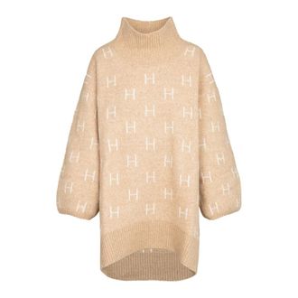 H&eacute;st H&eacute;st, Femme, Pulls, Beige, Taille: 38/40 FR Pull Long Oversize en Tricot Lourd